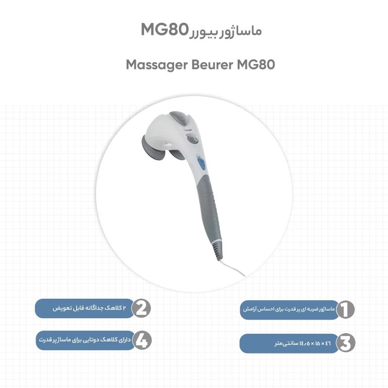 داروخانه شبانه روزی آرش|دستگاه ماساژور دارای مادون قرمز مدل MG80 بیورر